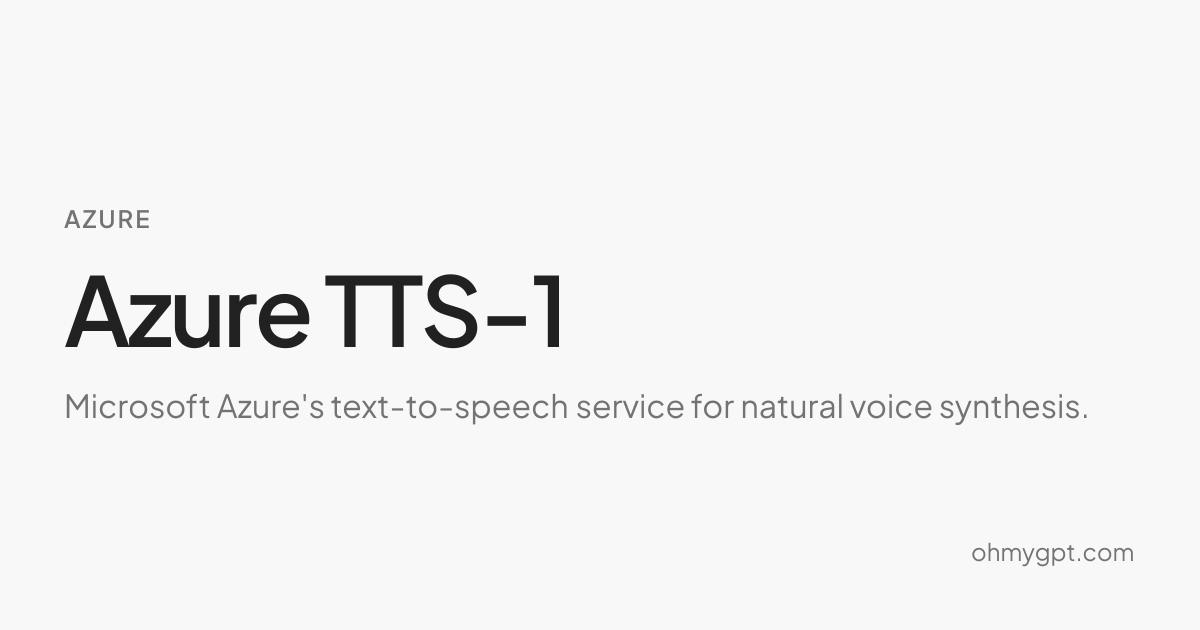 Azure TTS-1 - Azure AI Model