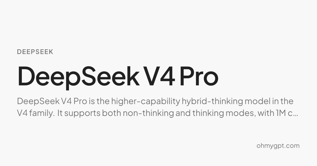 DeepSeek V4 Pro - DeepSeek AI Model