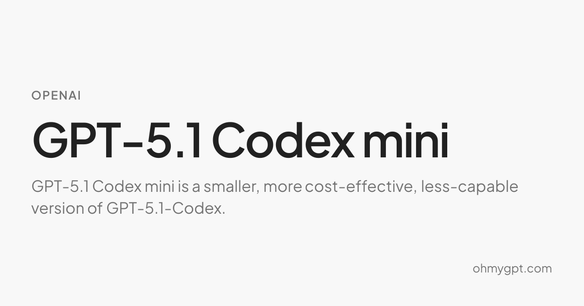 GPT-5.1 Codex mini - OpenAI AI Model