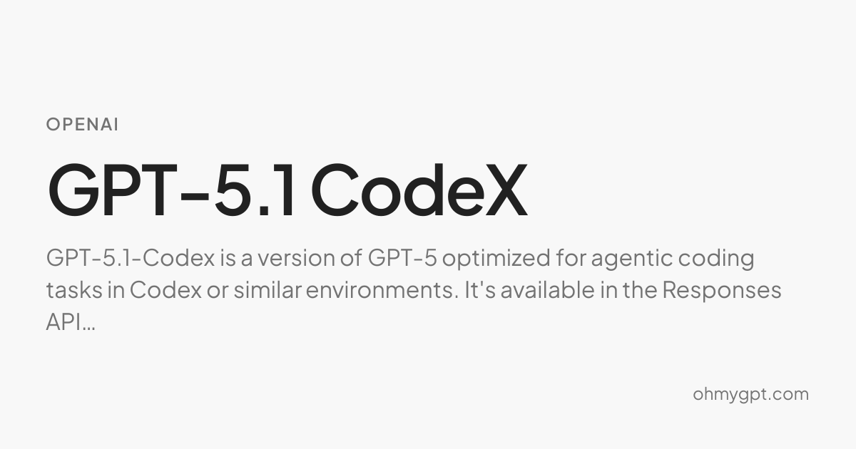 GPT-5.1 CodeX - OpenAI AI Model